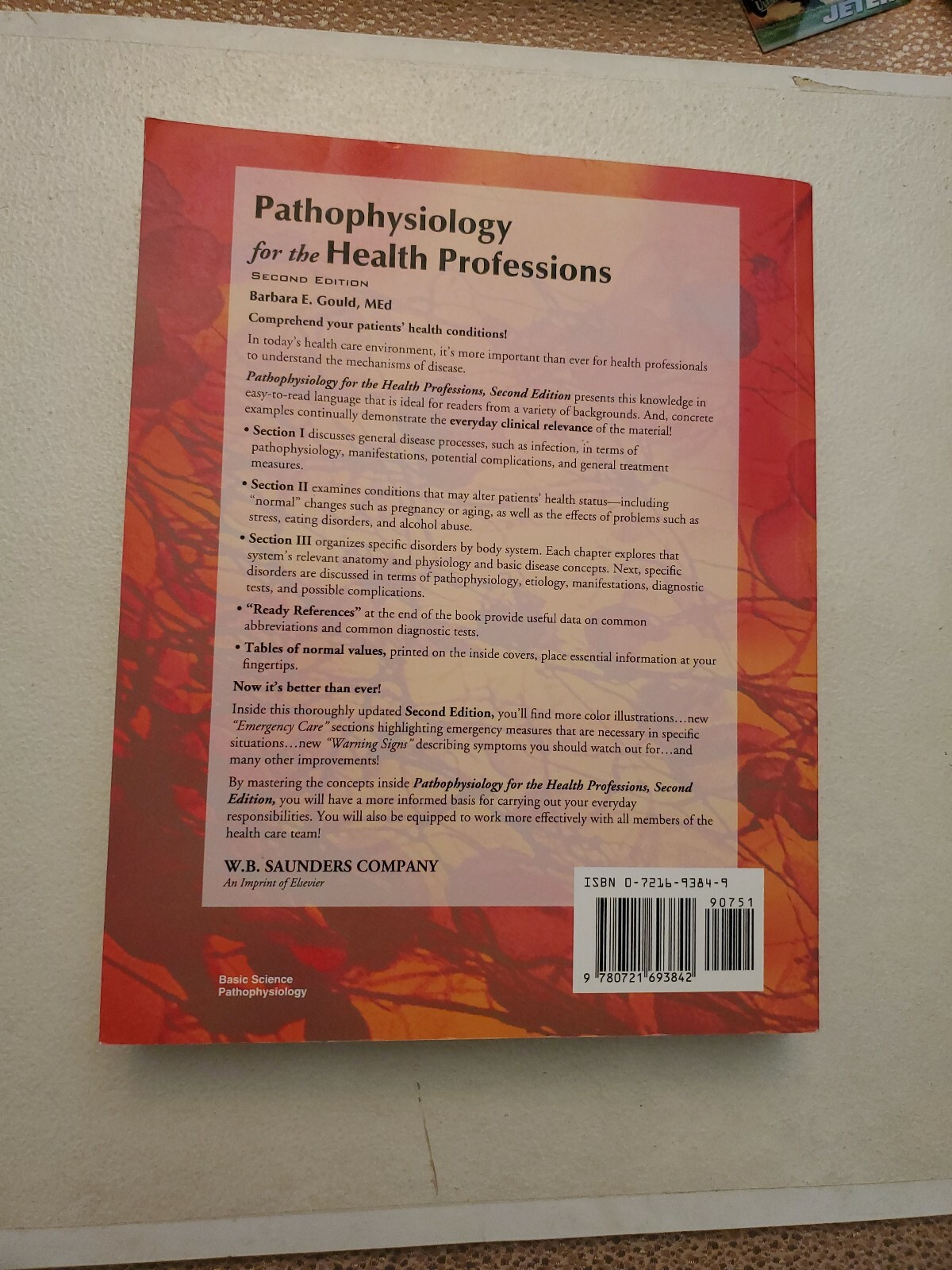 Pathophysiology for the Health Professions by Barbara E. Gould (2002 ...