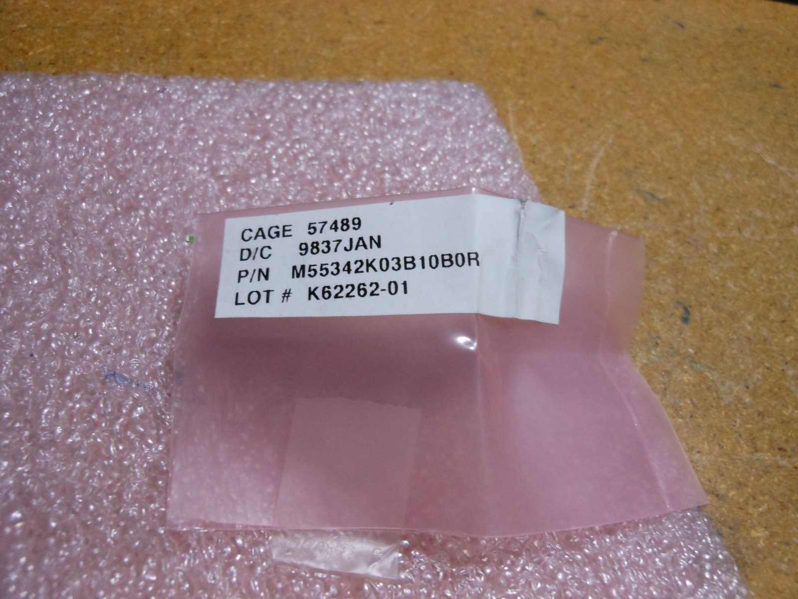 VISHAY RESISTOR (5 PC LOT) PART # M55342K03B10B0R NSN 5905-01-456-0272 ...