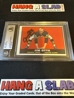 JIM OTTO AUTO RC 1961 Topps #182 Signed Rookie HOF RAIDERS SHARP High ...