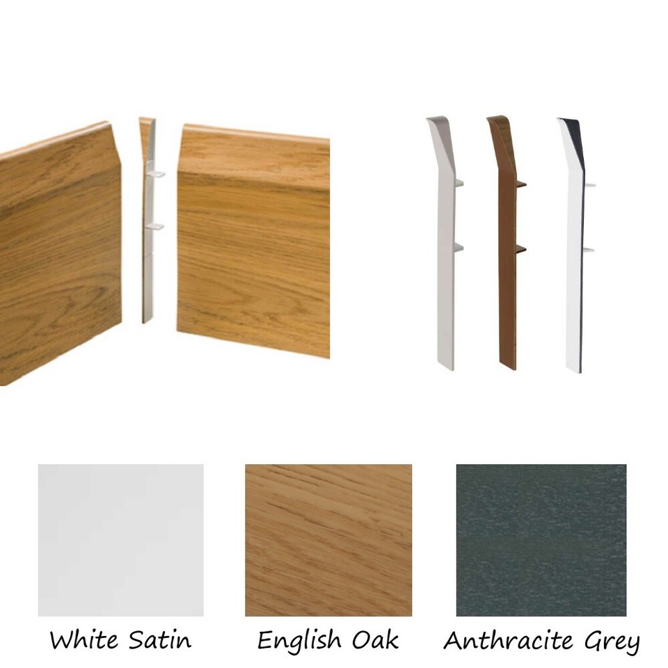 Roomline Internal & External Corners Plastic Skirting Board PVC End ...