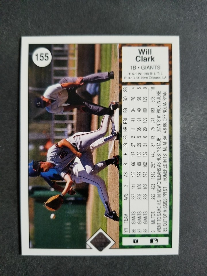 1989 Upper Deck WILL CLARK card # 155 [C11] | eBay