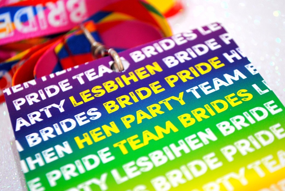 LESBIHEN Hen Do Party VIP Pass Lanyards Bride Pride LGBT Lesbian Gay ...