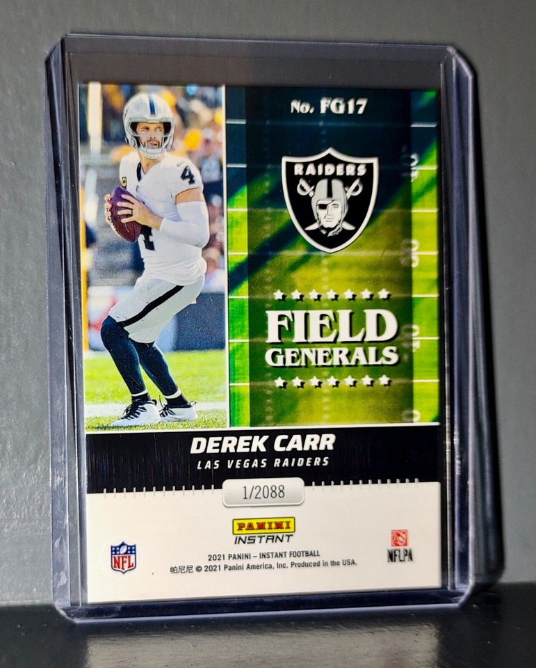 Derek Carr 2021 Panini NFL Instant Field Generals #17 Rookie Card 1 of ...