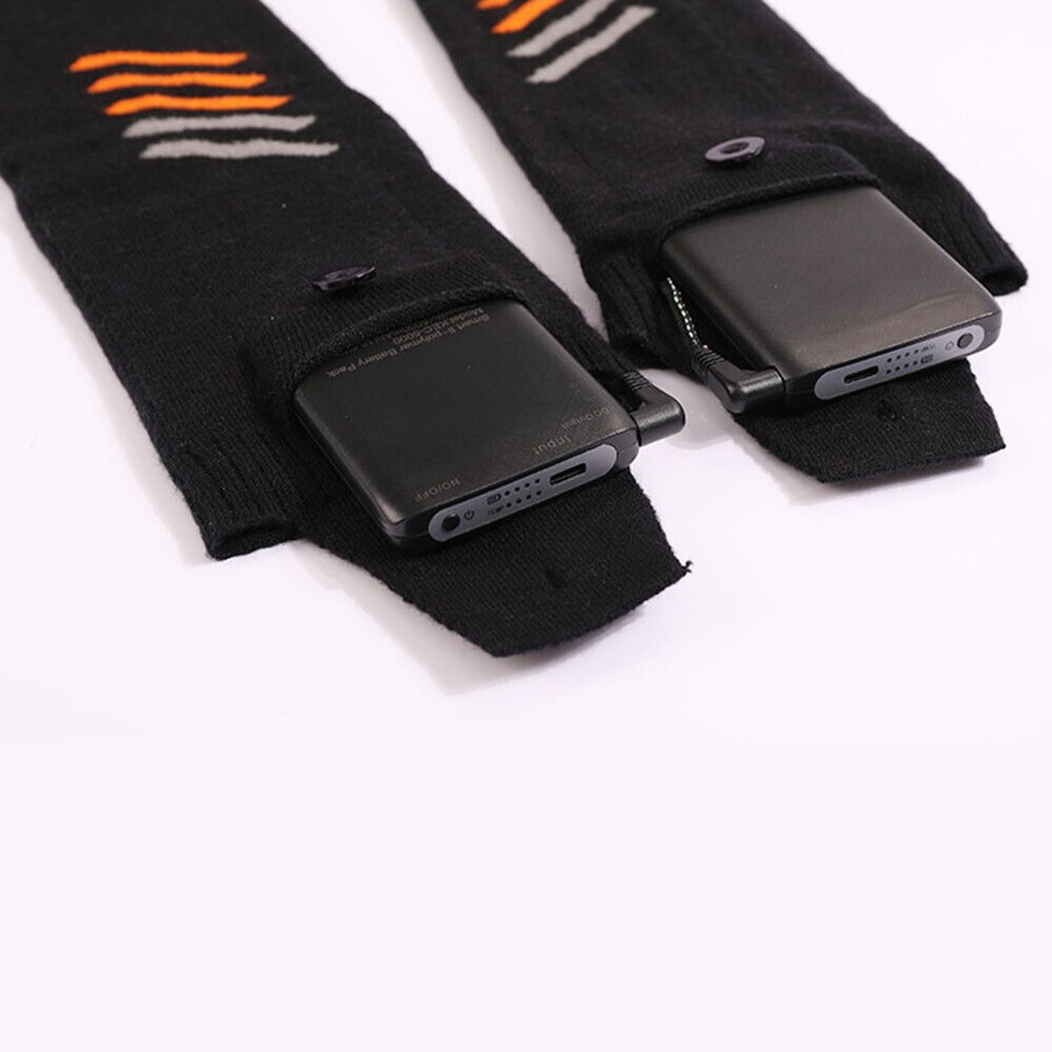 5000mAh Electric Heated Socks Rechargeable Battery Foot Winter Warm ...