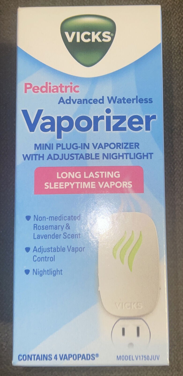 Vicks Pediatric Advanced Waterless Mini Wall Plug-in with Nightlight | eBay