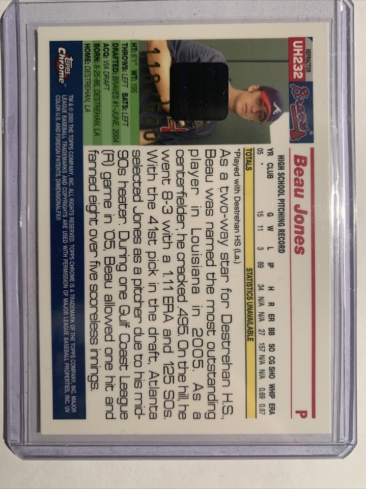 Beau Jones Auto Refractor /500 2005 Topps Chrome Atlanta Braves | eBay