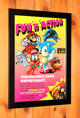 Vintage Super NES Mario Sonic the Hedgehog Small Promo Poster / Ad Page ...