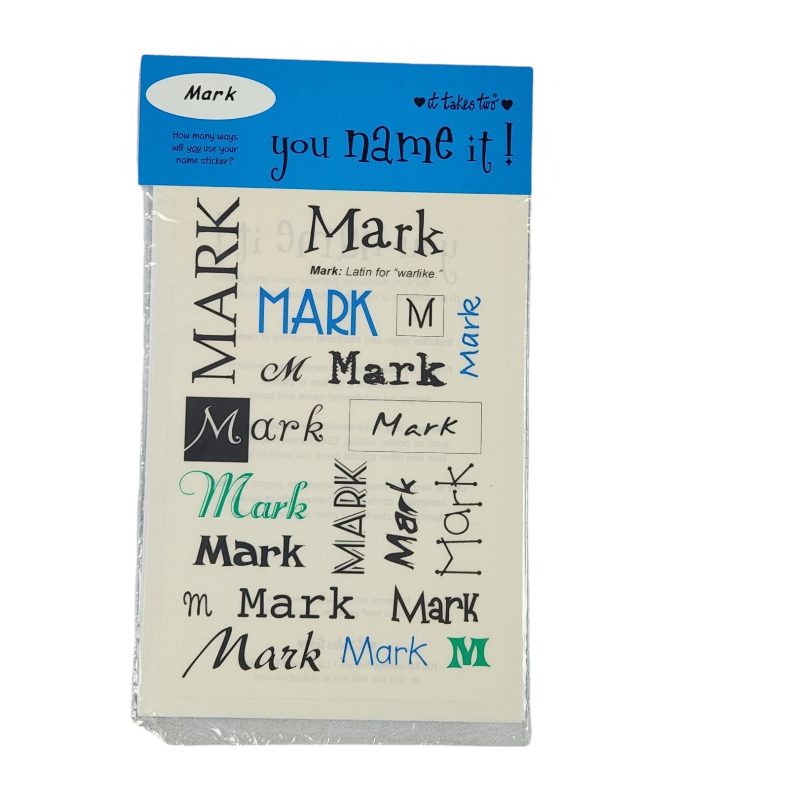Mark Name Sticker Set You Name it By It Takes Two! | eBay