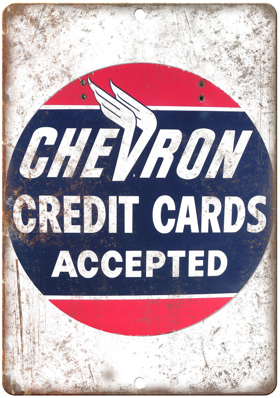 Chevron Credit Cards Porcelain Look Reproduction Metal Sign U133 | eBay
