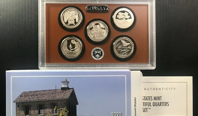 2020 S Proof US Mint Set ATB 5 Clad Quarters in Box + COA Samoa Bat ...