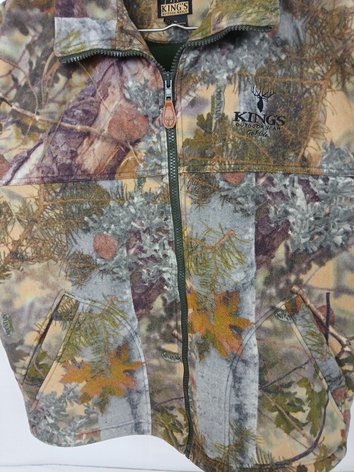 Camo Vest Men Sz XL King's Outdoor World Soft Shell Mountain Wind ...
