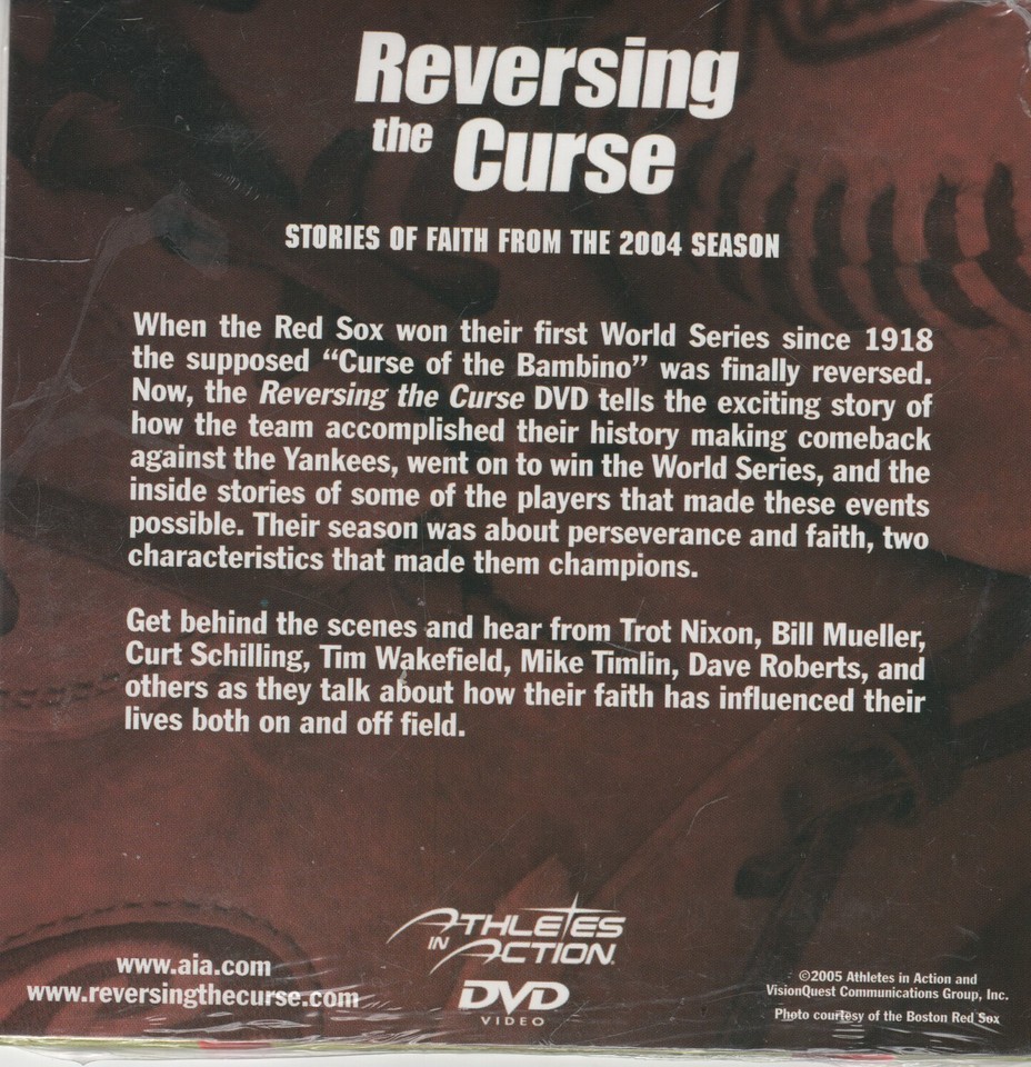 BASEBALL DVD REVERSING THE CURSE Stories Of Faith 2004 Season Red Sox ...
