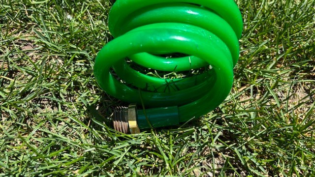 EZ Garden / RV Recoil Hose 23ft Green Quick Connect Fittings Coil-N ...