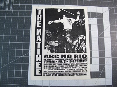 vtg punk hardcore flyer - ABC No Rio NYC HC1 | eBay