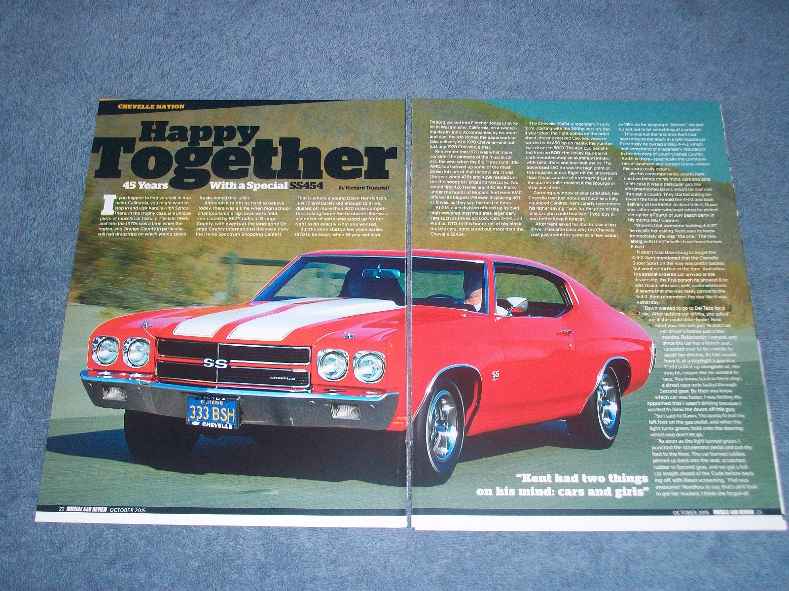 1970 Chevelle SS454 LS6 Article "Happy Together" Super Sport SS 454 | eBay