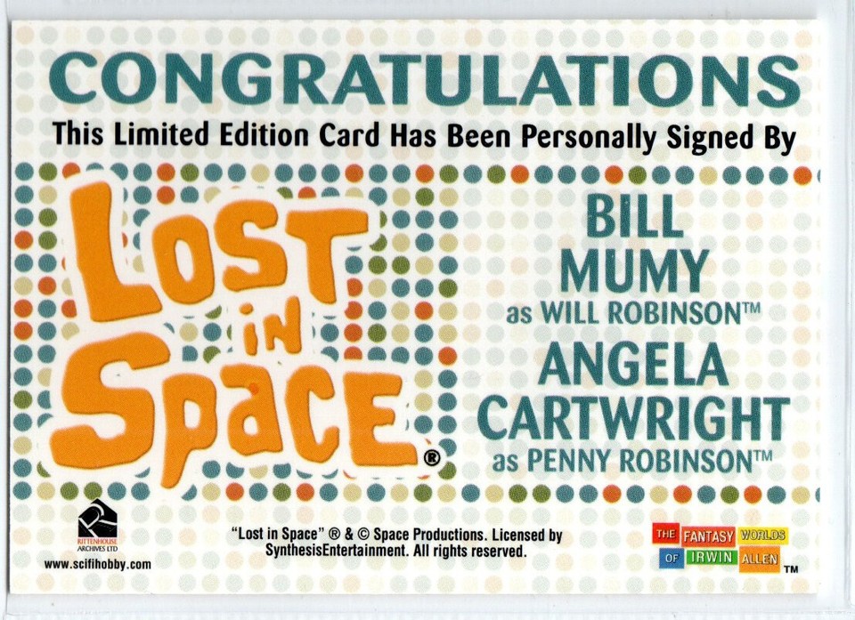 THE COMPLETE LOST IN SPACE BILL MUMY ANGELA CARTWRIGHT DUAL DOUBLE ...