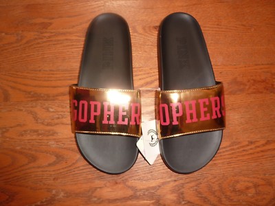 VICTORIAS SECRET PINK "GOPHERS" MINNESOTA BLING METALLIC SLIDES/FLIP ...
