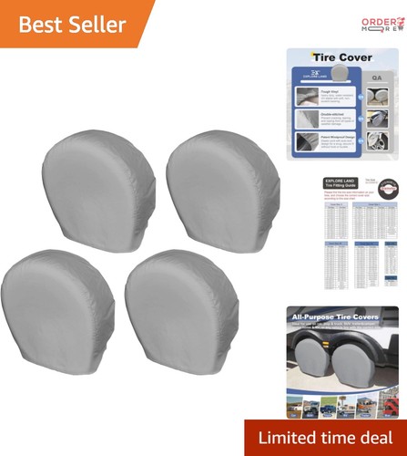 Tire Covers 4 Pack Charcoal Universal Fit for Truck SUV RV Trailer ...