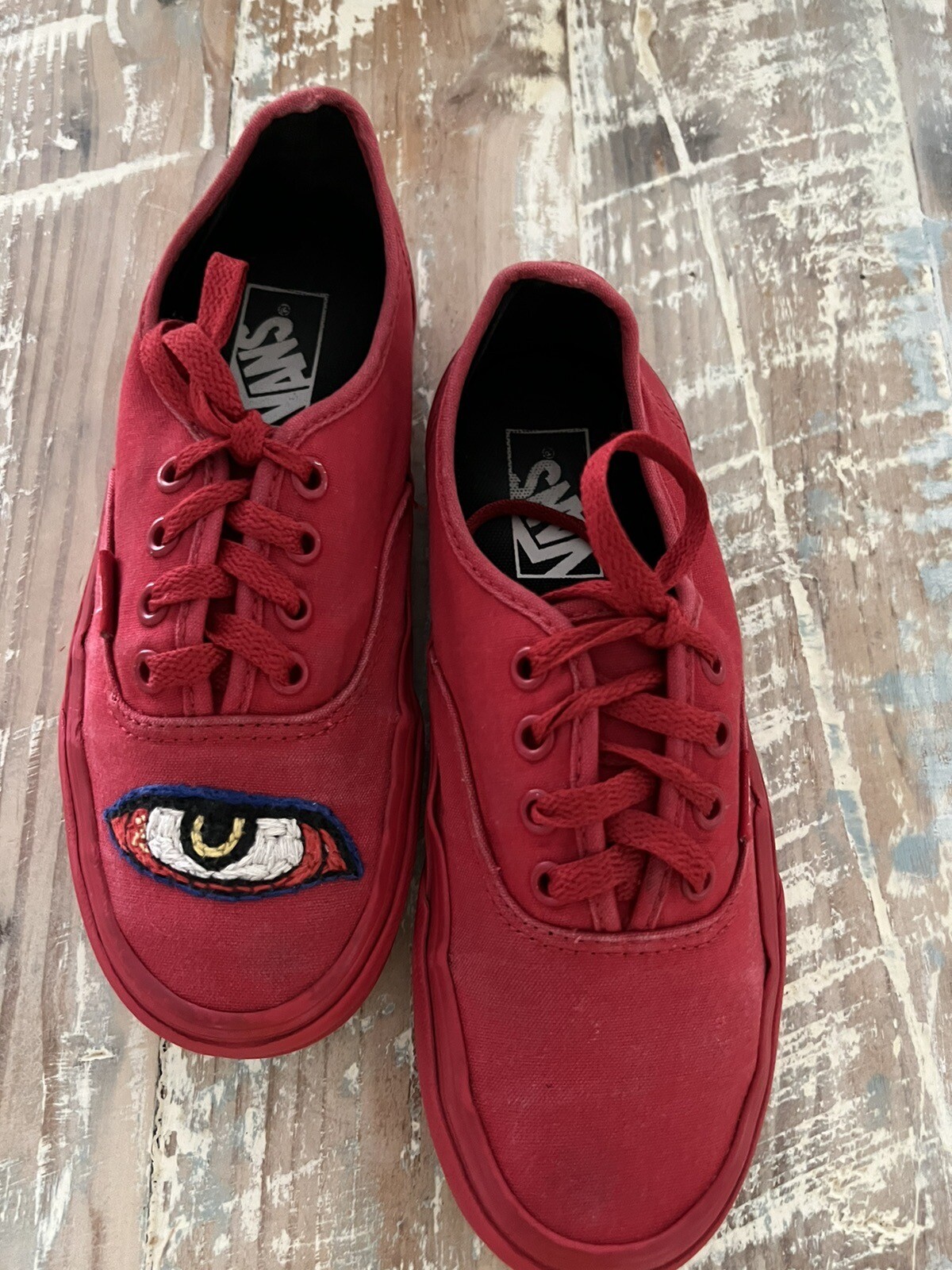 Vans Classic Triple Red Evil Third Eye Skate Shoes Sn… - Gem