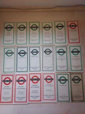 Lot Of 18 (1955-1969) London Map Bus/Country Bus/Central Buses/Green ...