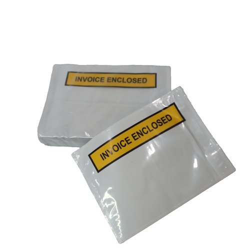100pcs Invoice Envelope Document Enclosed Pouch 115x150mm White Clear ...