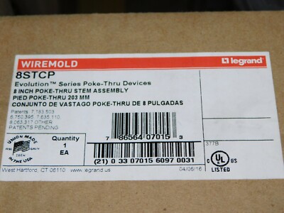 NEW Wiremold 8STCP Evolution Series 8AT Recessed Prewired Assembly 8 ...
