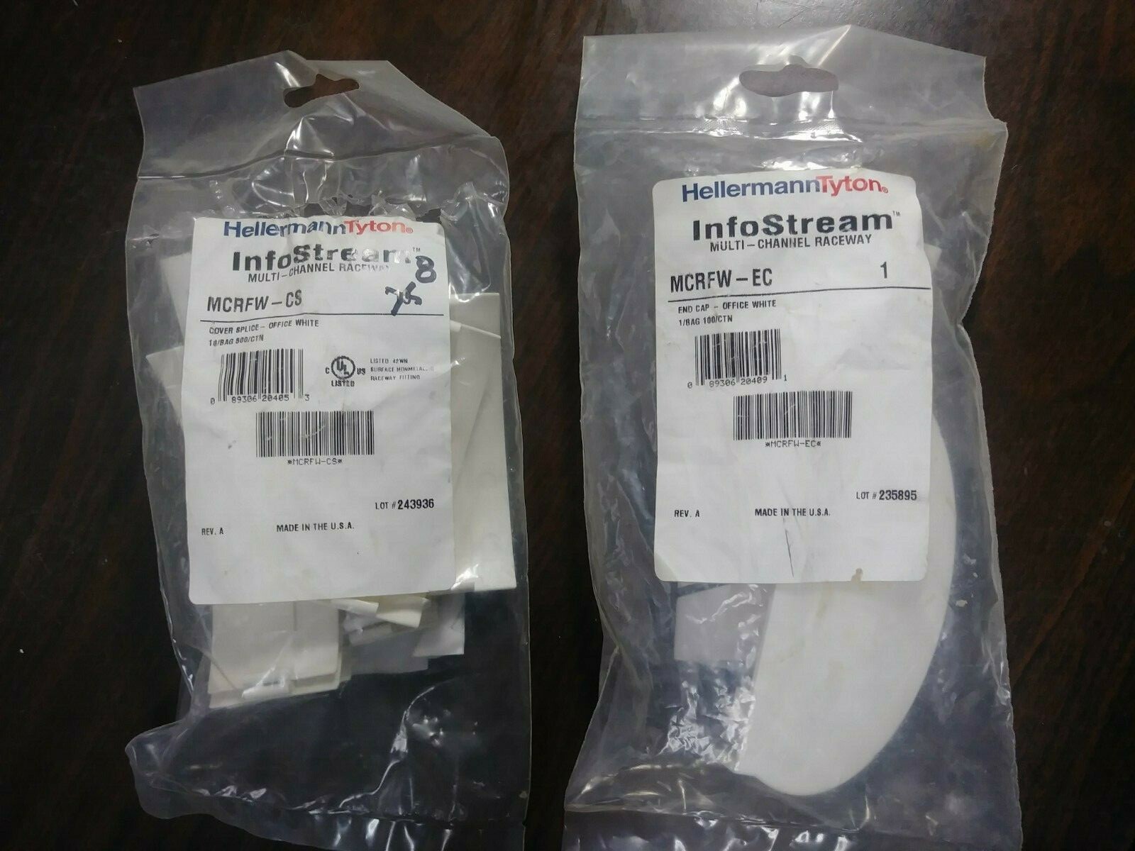 HELLERMANN TYTON INFOSTREAM RACEWAY MCRFW-CS COVER SPLICES & MCRFW-EC ...