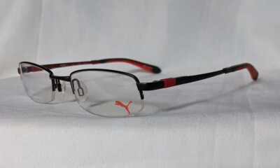 NEW PUMA PU15374 BK BLACK RED AUTHENTIC EYEGLASSES FRAMES 49 19-140 | eBay