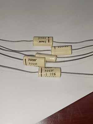TRW X663F 0.1uF 200V Axial Polyester Film Tone Capacitor/5 pcs/NOS | eBay