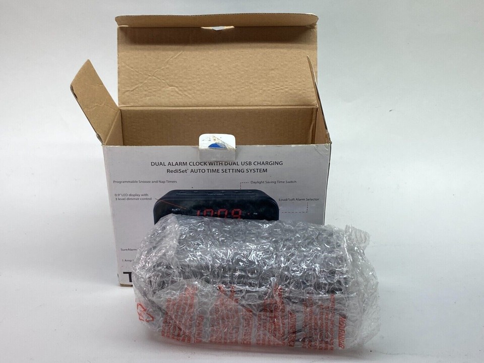 Timex Digital Dual Alarm Clock T129 USB Charging Station, RediSet Auto ...