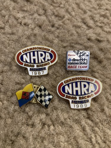 Vintage NHRA Logo 1" Drag Racing Lapel Pin. Lot of 4. Direct Connection ...