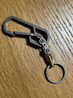 EDC Titanium Ti Carabiner Keychain, Key Ring, w/Ti Bike Link, Lilac ...