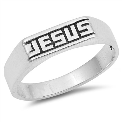 .925 Sterling Silver Jesus Band Religious Promise Ring Size 5 6 7 8 9 ...