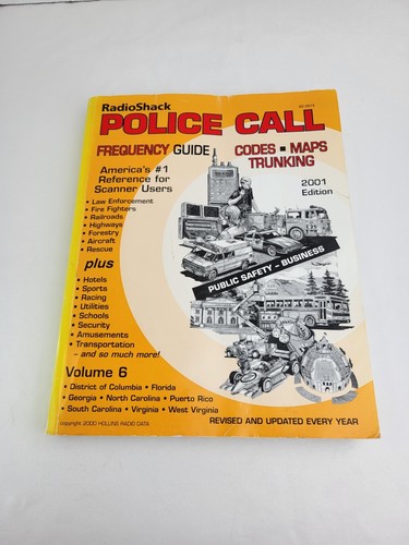 Radio Shack Police Call Frequency Guide 2001 Edition Volume 6 VA NC FL ...
