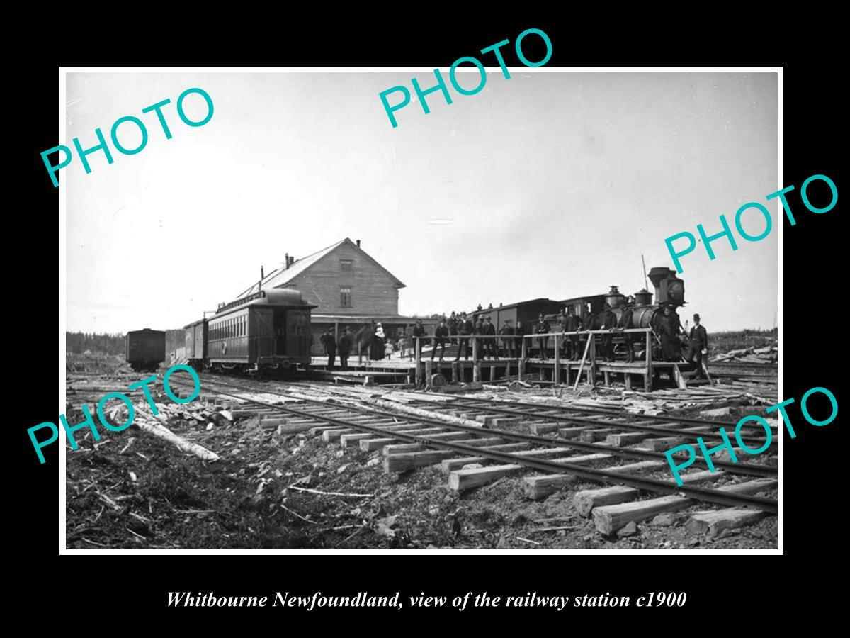 OLD POSTCARD SIZE PHOTO OF WHITBOURNE NEWFOUNDLAND THE RAILWAY STATION ...