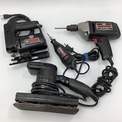 LOT of 4 Vintage Sears Craftsman Power Tools Drill Sander Sabre Saw ...