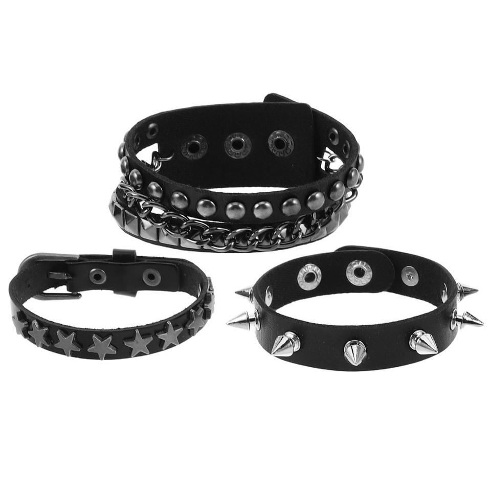 Studded Arm Band Fake Cuff Wristband Bracelets Men Wrap Bangle | eBay ...