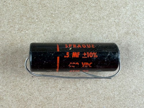 NOS Sprague Black Beauty .5 uf 400v Capacitor Tube Amp Cap TESTS GOOD ...