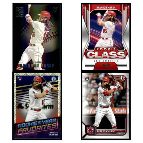 Brandon Marsh Rookie Lot 4 Baseball Cards 2022 Panini Capstone Angels ...