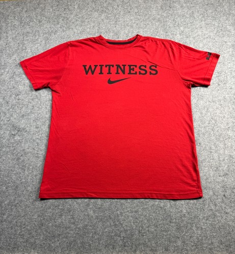NIKE Lebron James WITNESS Red Baggy Large Shirt Swoosh NBA Cleveland ...