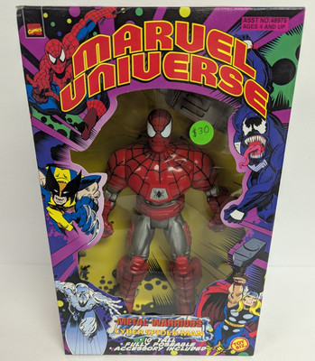 Marvel Comics Universe Metal Warriors Cyber Spiderman Action Figure ...