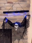 Gemmy Halloween Animated Floating Grim Reaper Ghost Scream Face 2ft ...