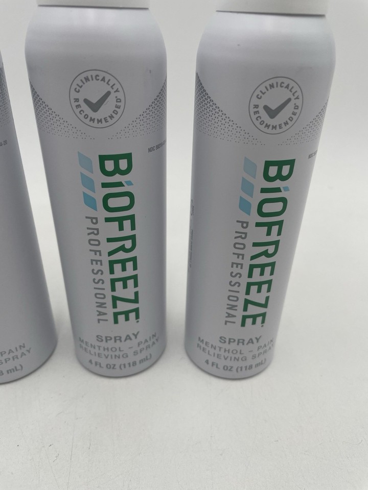Biofreeze Professional Pain Relief 360 Degree 4oz Spray 3 pack Exp 11/ ...
