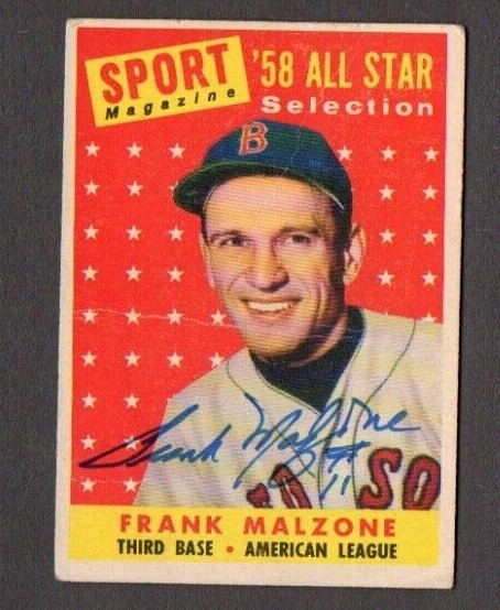Frank Malzone 1958 Topps All Star authentic autographed card Red Sox | eBay