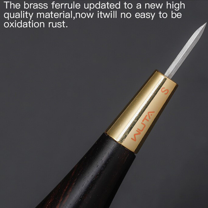 1pc Leather Stitching Awl Diamond Shape Ebony Blackwood & Brass Craft ...