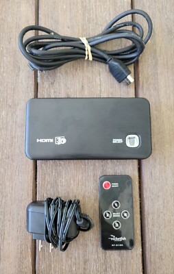 Rocketfish 4-Port HDMI Selector RF-G1185 w/ Power Cord, HDMI Cord ...