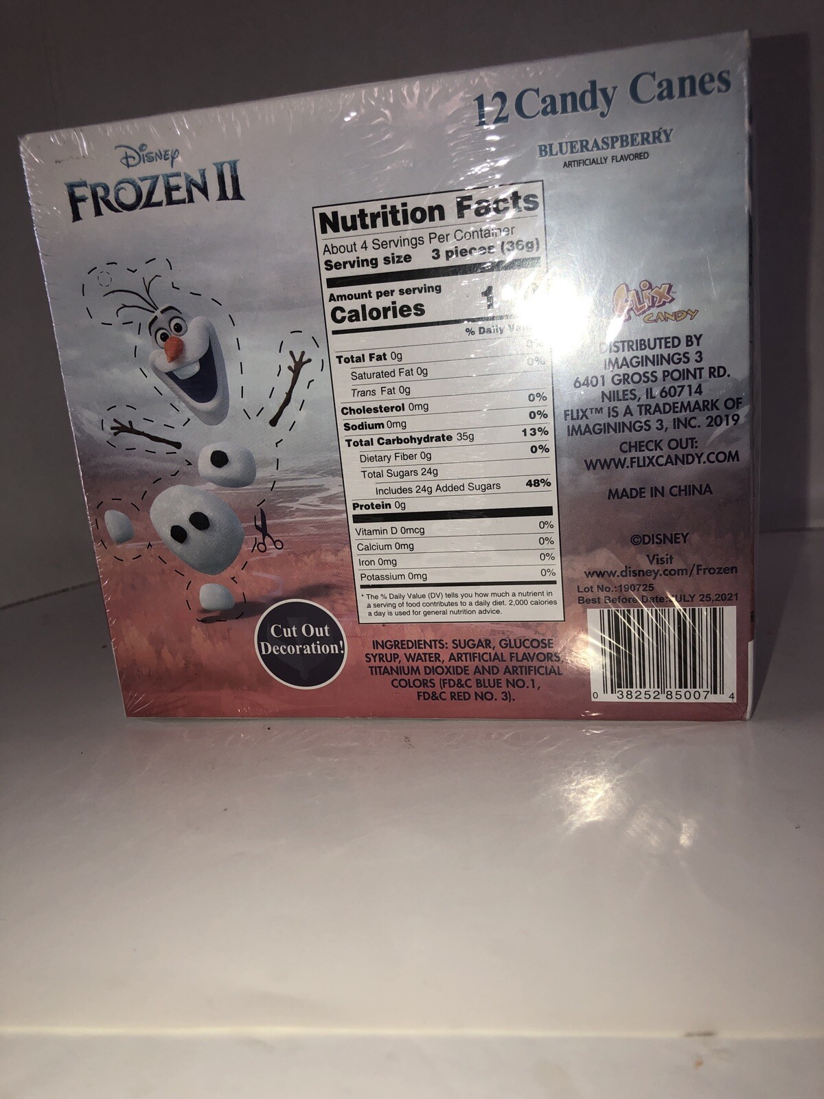 NEW Disney Frozen II Blue Raspberry Candy Canes w/Cutout Ornament SHIPS ...