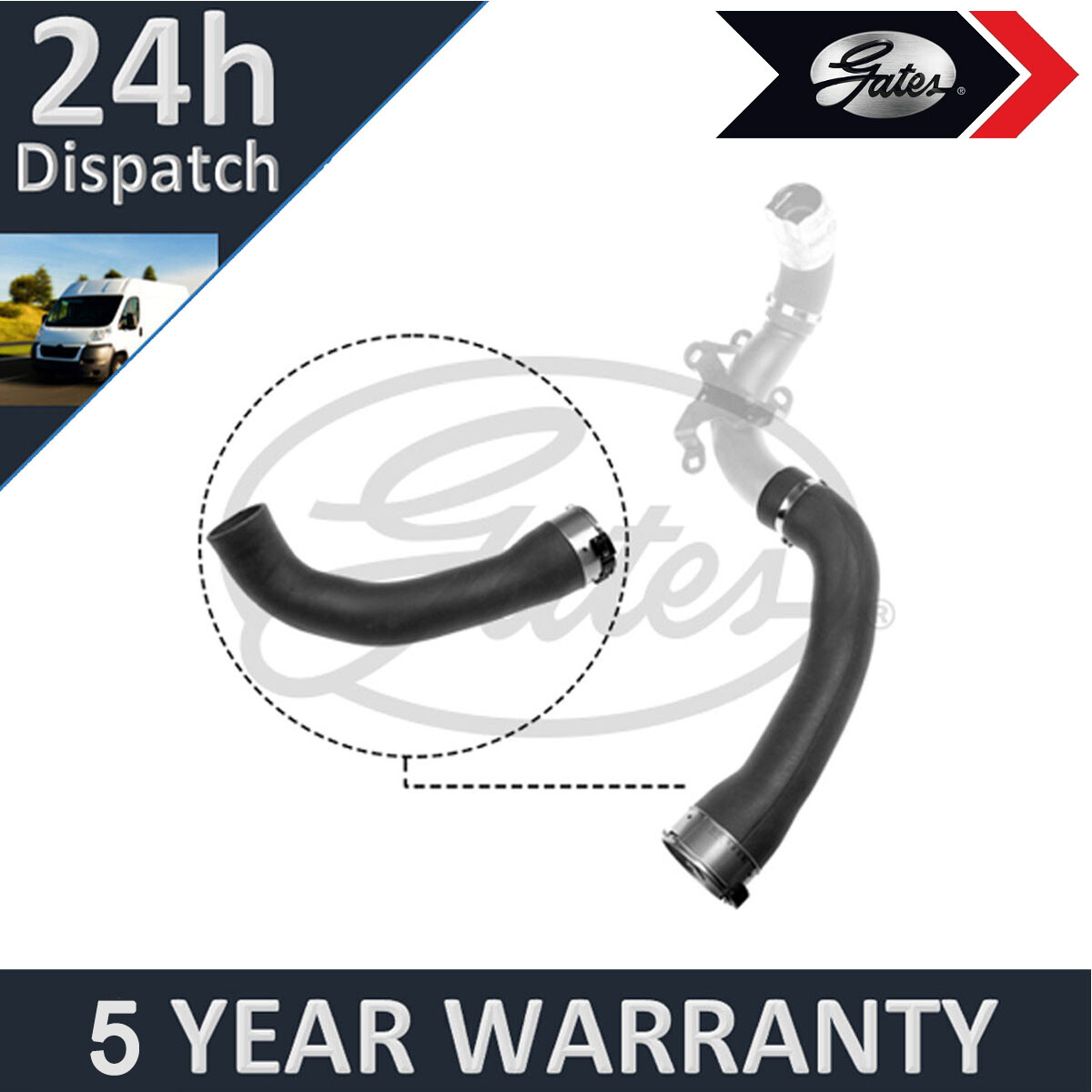 Gates Silicone Turbo Hose Fits Nissan Qashqai 2014- 1.2 1446000Q0M ...