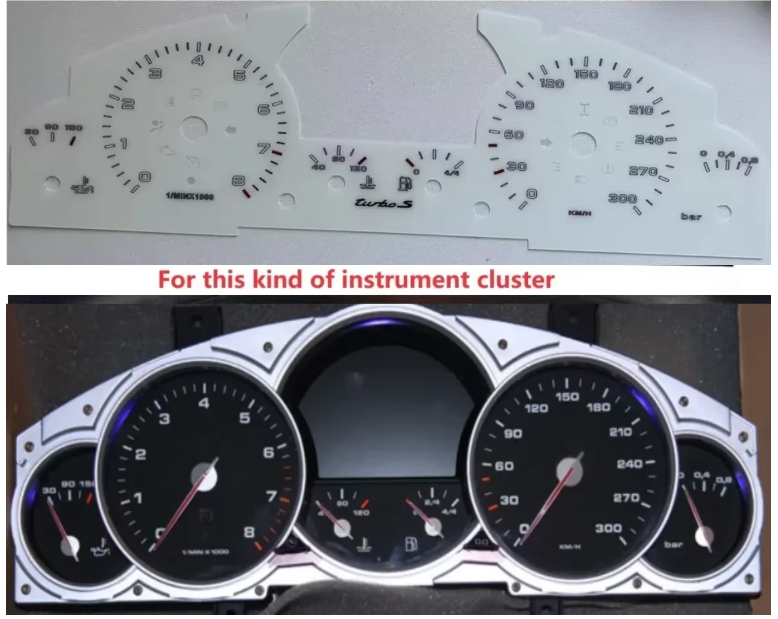 Porsche Cayenne 955/957 Turbo (S) Instrument Gauge Face Dials– White dials | eBay