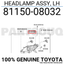 8115008032 Genuine Toyota HEADLAMP ASSY, LH 81150-08032 | eBay